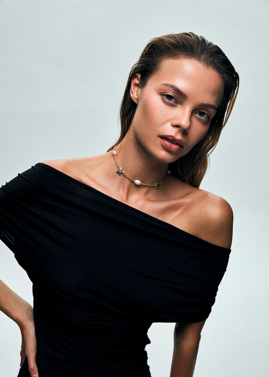 Shooting Star Choker YG/ Blue Topaz – Simone Palmers